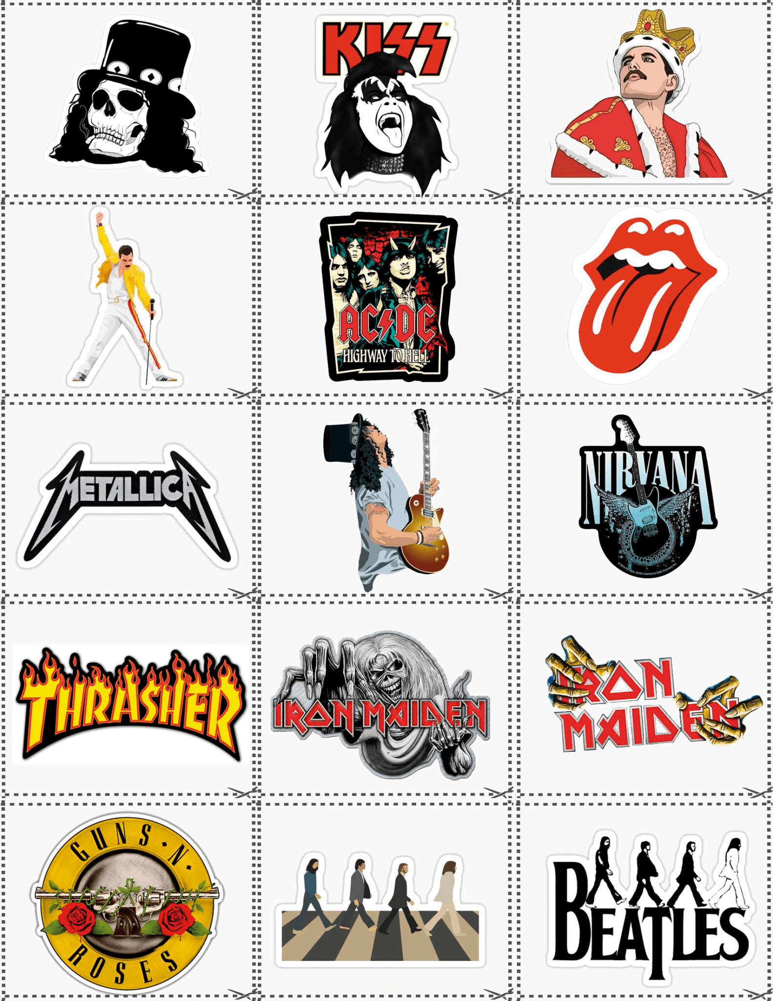 Sticker Calcomanias Rock! Estampas Decorativas Tamaño Carta - Cute Shop