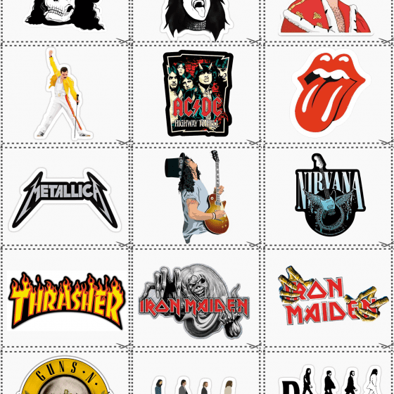 Sticker Calcomanias Rock! Estampas Decorativas Tamaño Carta - Cute Shop