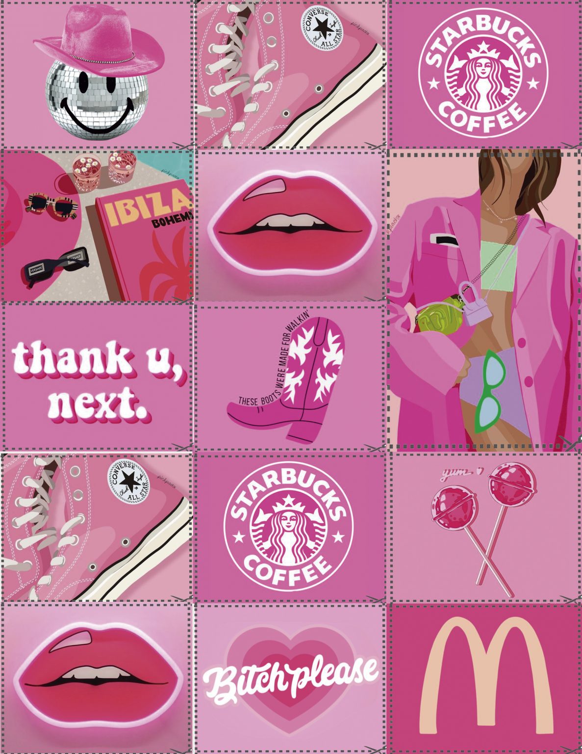 Sticker Calcomanias Pinky Chicle Estampas Decorativas Tamaño Carta ...