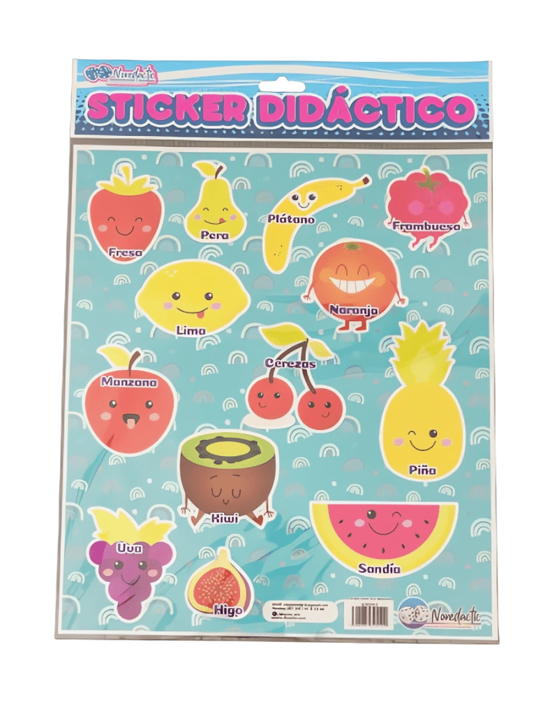 Planilla Stickers Didacticos Tamaño Carta Frutas - Cute Shop