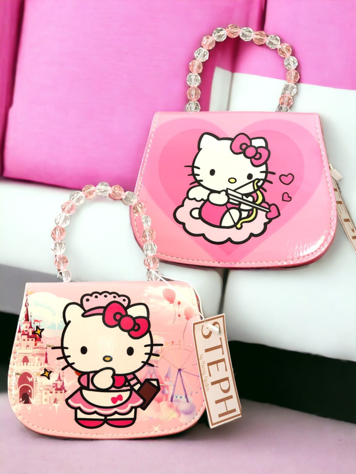 Mini Bolsa Con Agarradera Perlas Kitty - Cute Shop