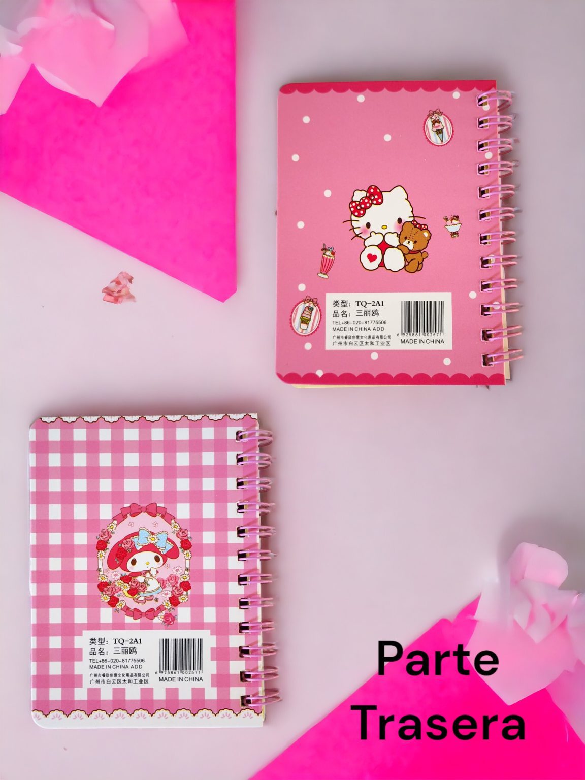 Mini Libreta Cuaderno Espiral Rosa Kitty Melody Hoja con Diseño - Cute Shop