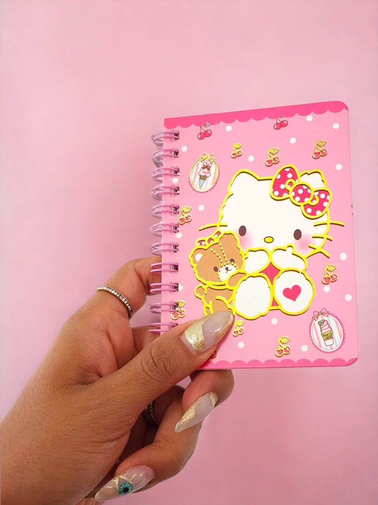 Mini Libreta Cuaderno Espiral Rosa Kitty Melody Hoja con Diseño - Cute Shop