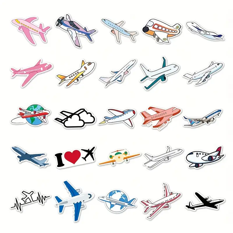 Bolsita de Stickers de 50 Piezas de Dibujos Animado Aviones DIY - Cute Shop