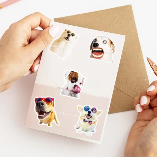 Bolsita de Stickers de 50 Piezas Perros Animados Realistas Tiernos y ...