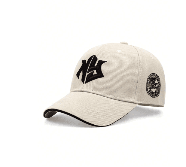 Gorra NY Beig en Color Beige con Negro Bordada - Cute Shop