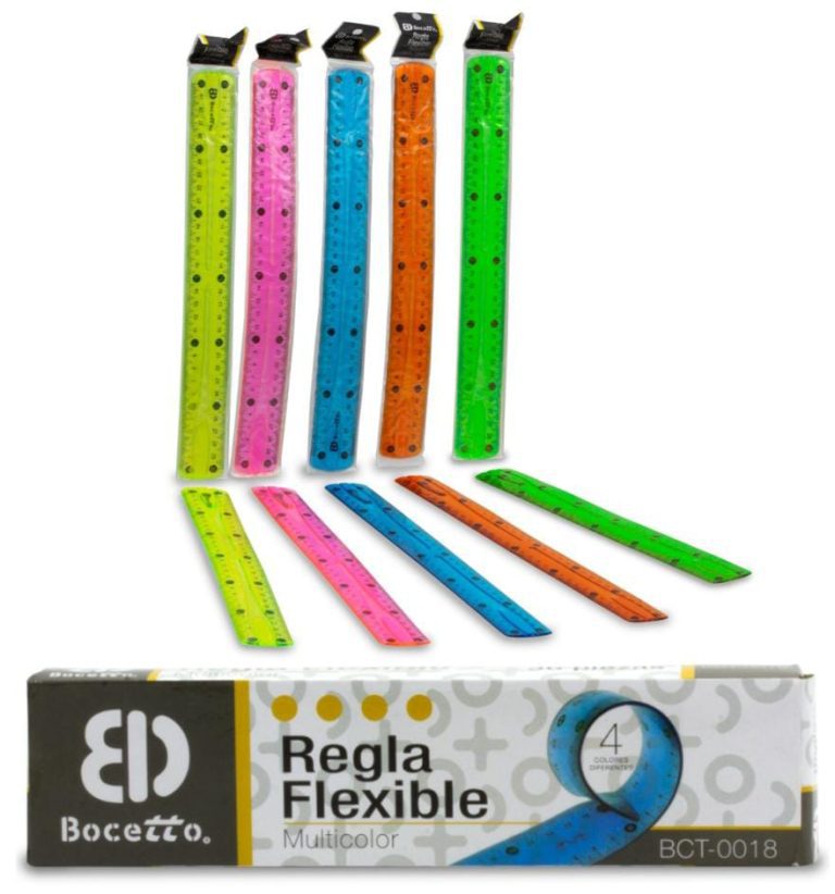 Regla Flexible 30cm Colores Neon BCT-0018 - Cute Shop