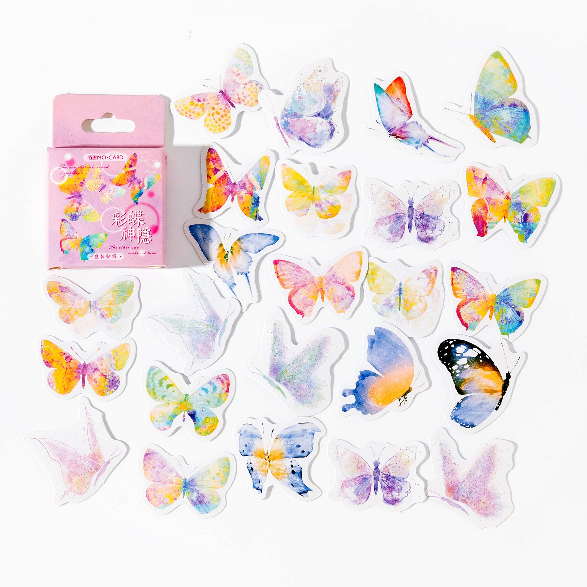 Cajita de Stickers Mariposa Colorida Tipo Tornasol - Cute Shop