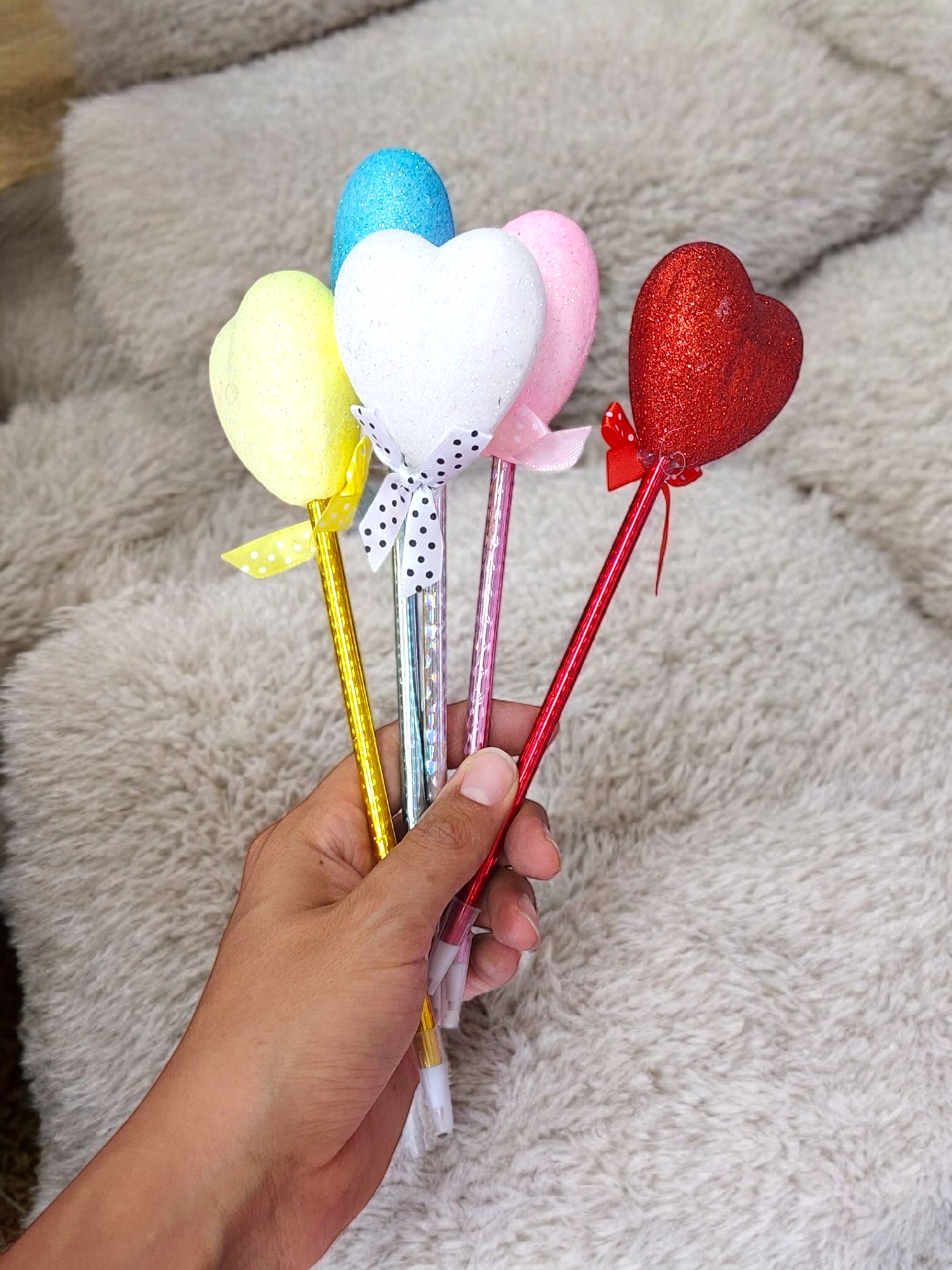 Pluma en Forma de Corazon Escarchado Unicel - Cute Shop