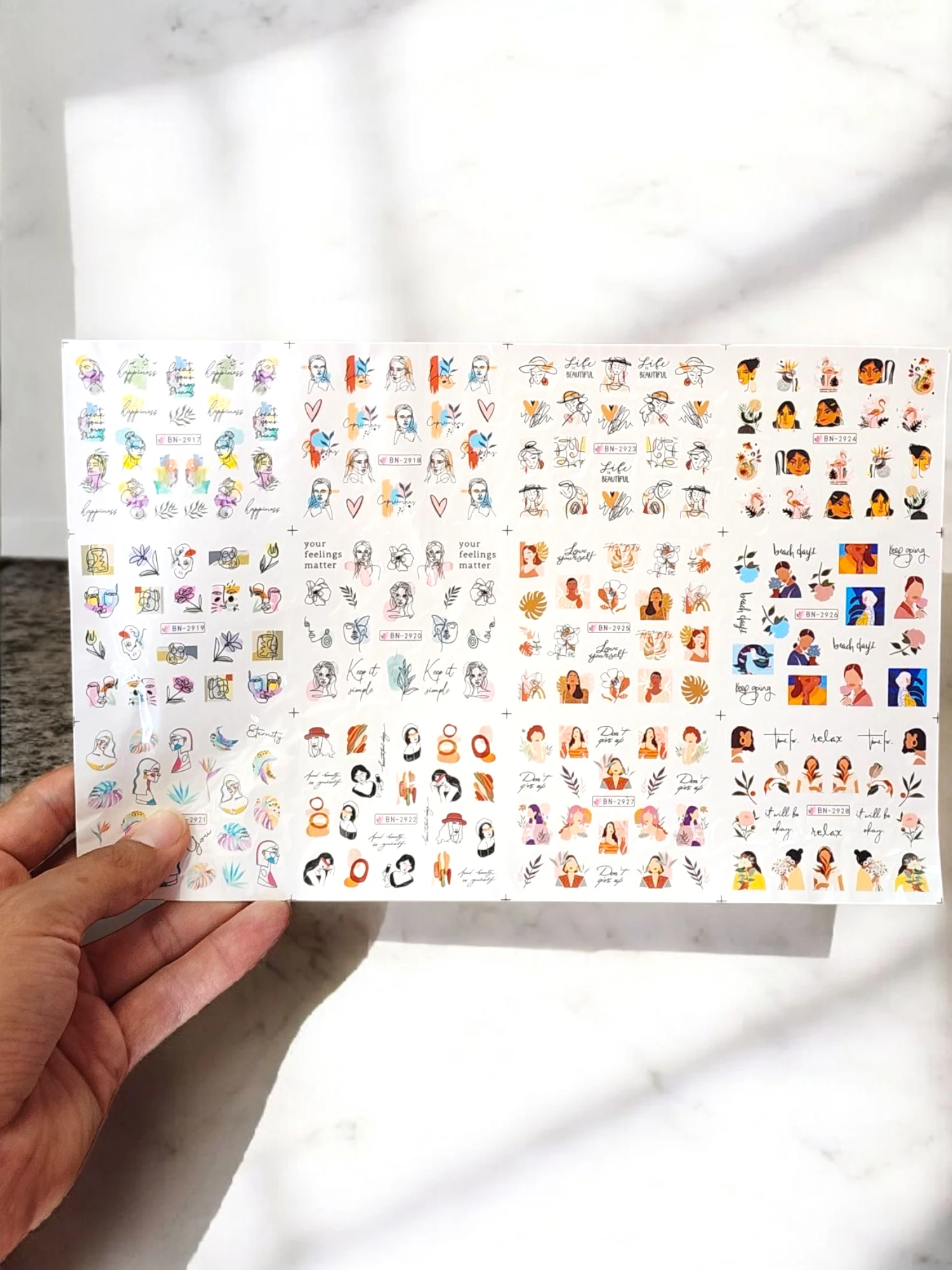Planilla Grande de Stickers para Uñas - Cute Shop