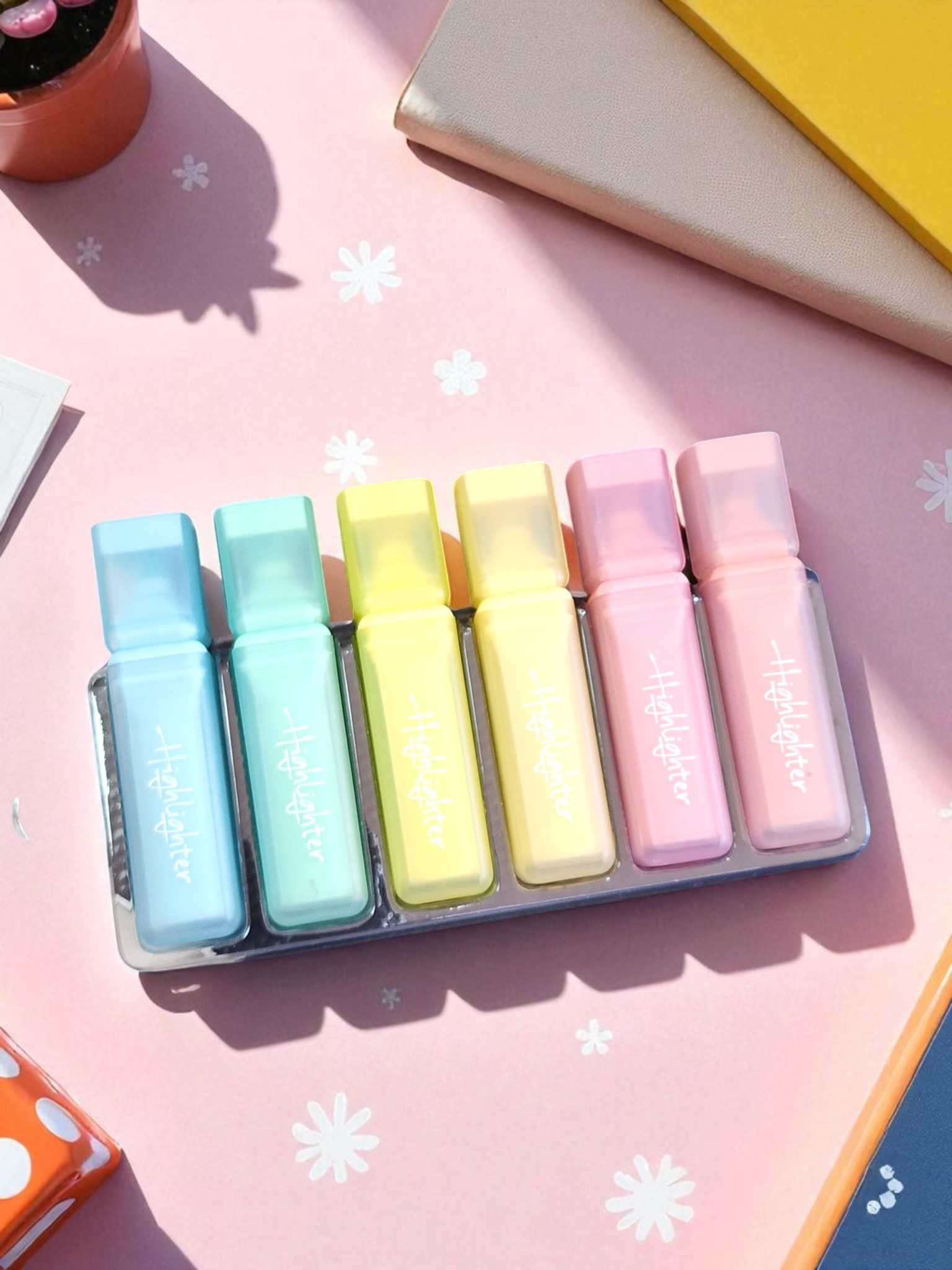 Paquete de 6 Marcatextos colores Arcoiris Jelly Color - Cute Shop
