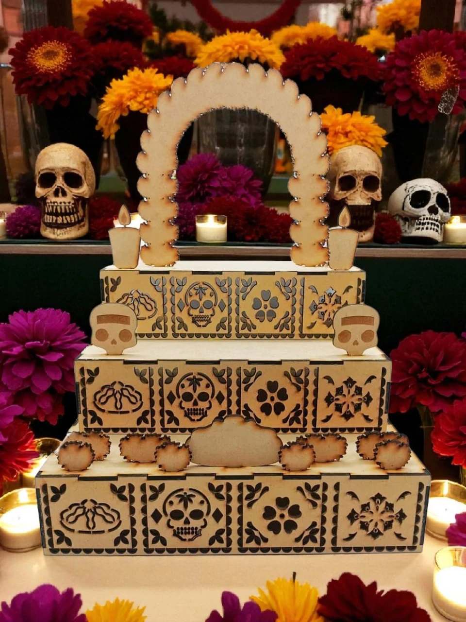 Altar de Muertos Chico Armable 41x29x24cm MDF Decoración - Cute Shop