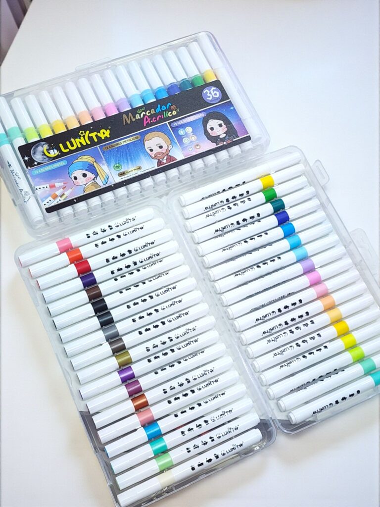 Estuche con 36 Plumones (12 Pastel · 12 Metálicos · 12 Intensos ...