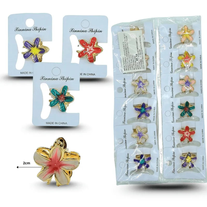 Pinza Loto Metalica Mini Dorado con Colores - Cute Shop