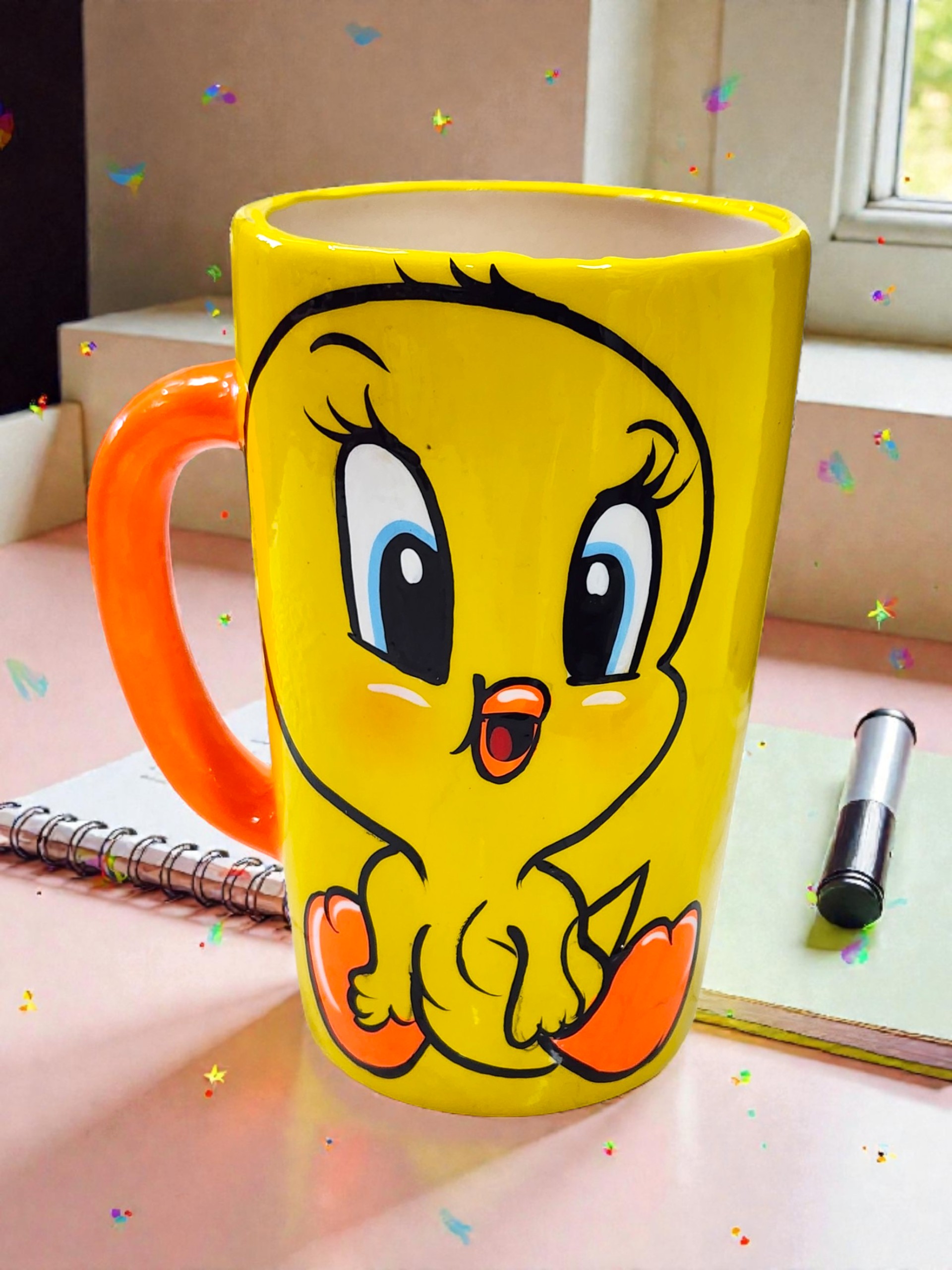 Taza Artesanal Jumbo Pintada a Mano Piolin - Cute Shop